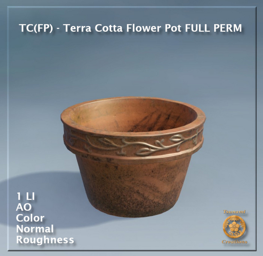 Second Life Marketplace - TC(FP) - Terra Cotta Flower Pot FULL PERM